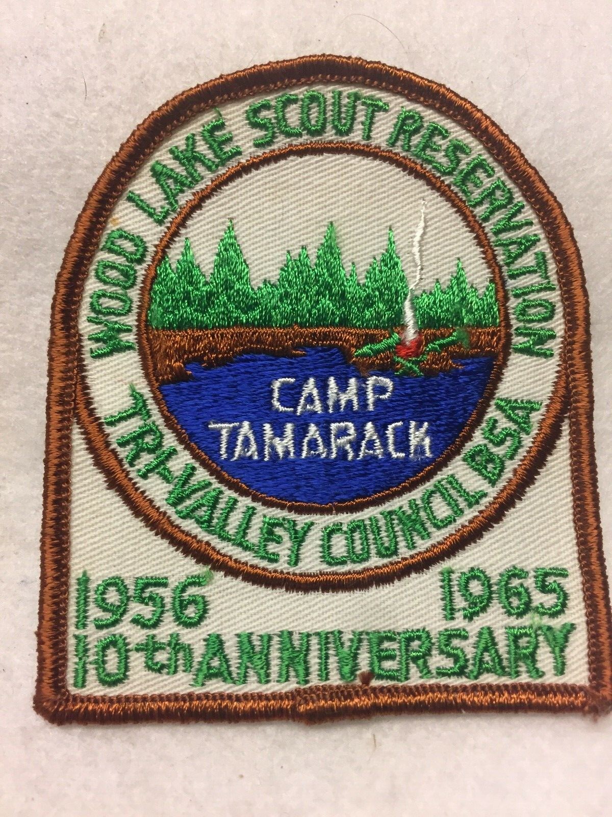 (rt3) Boy Scouts- Wood Lake Scout Reservation - Camp Tamarack patch (1965) | eBay
