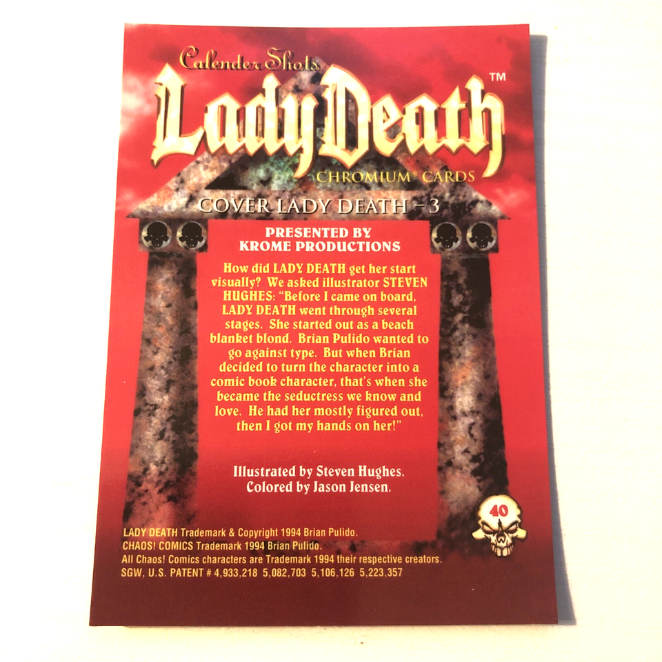 1994 Tryptic Lady Death Chromium Trading Card #40 Cover Lady Death 3 | eBay