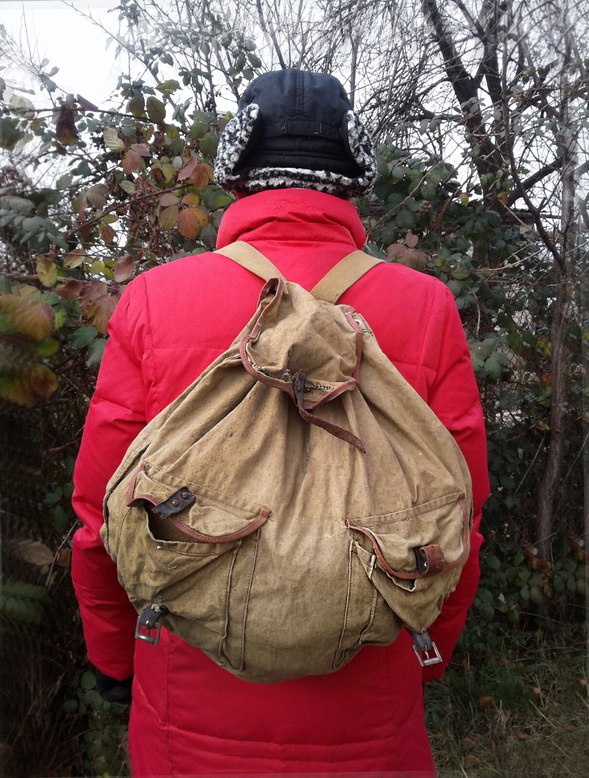 Antique Military Canvas Backpack Boy Scouts Primitive Khaki Haversack ...