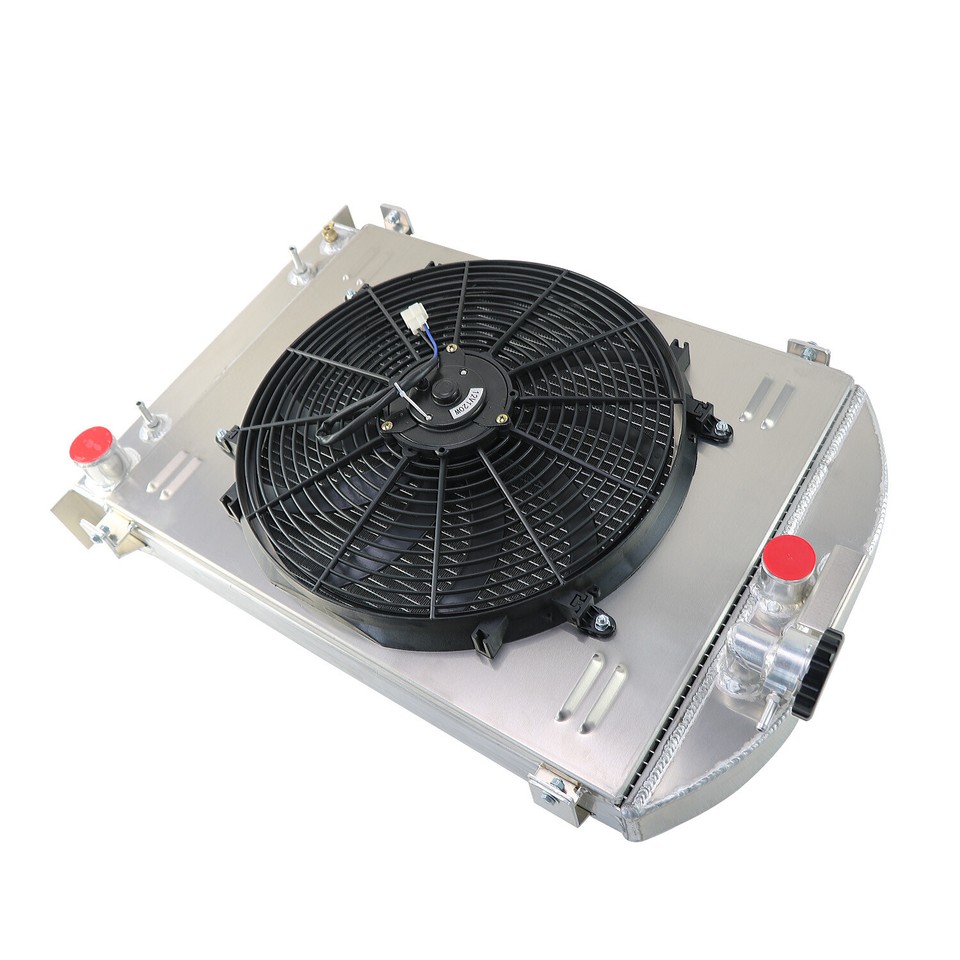 4 Row Radiator Shroud Fan For 1933 1934,35 Ford MODEL Hot Rod Chevy V8 ...