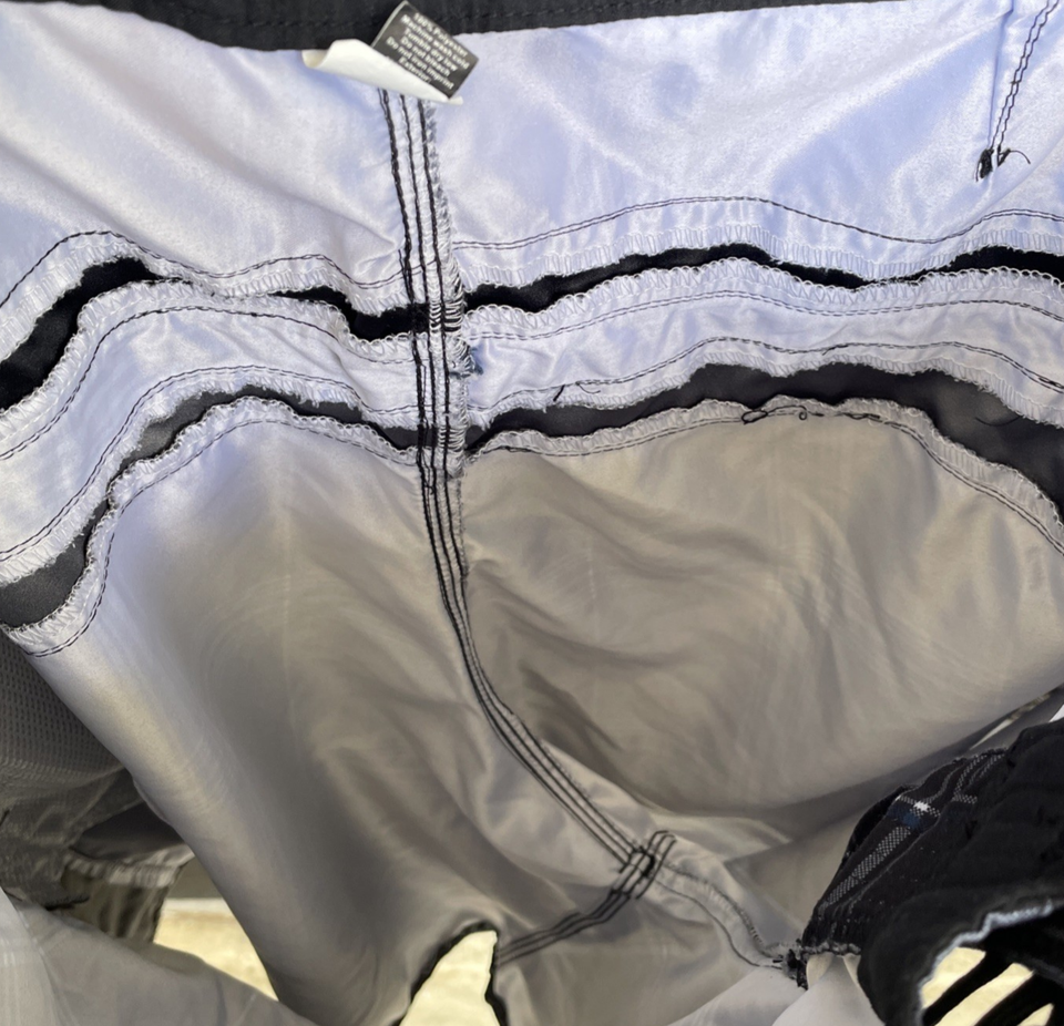 O'Neill ~ Men's Board Shorts ~ Santa Cruz Plaid ~ Black Grey & Blue ...