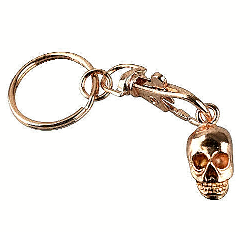 SKULL ROSE GOLD COLLECTABLE METAL KEYRING KEYCHAIN UK Mens Womens ...