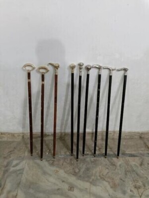 Vintage Wooden Walking Stick Set of 10 Diffremt handle Wooden Walking ...
