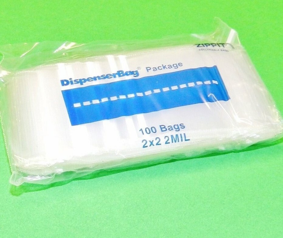 10000 Zippit Bags 2mil Clear 2x2 Reloc Square 2" Zip Seal Lock Baggies ...
