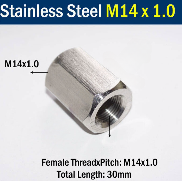 Female Threaded Hex Nut Connector M4 M5 M6 M8 M10 M12 M14 Fitting ...