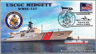 19-292, 2019,USCGC Midgett, Pictorial Postmark, Event Cover, WMSL-757 ...