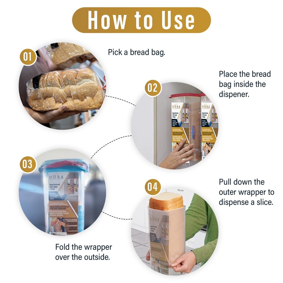 Bread Keeper Loaf Bread Storage Container Bread Box Bread Dispenser ...