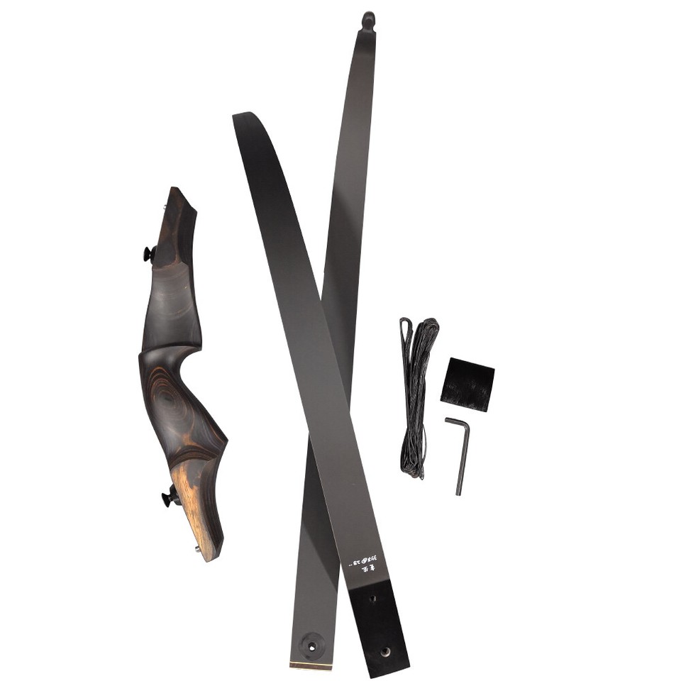 60" Takedown Recurve Bow 25-60lbs Wooden Riser Limbs Archery Hunting ...