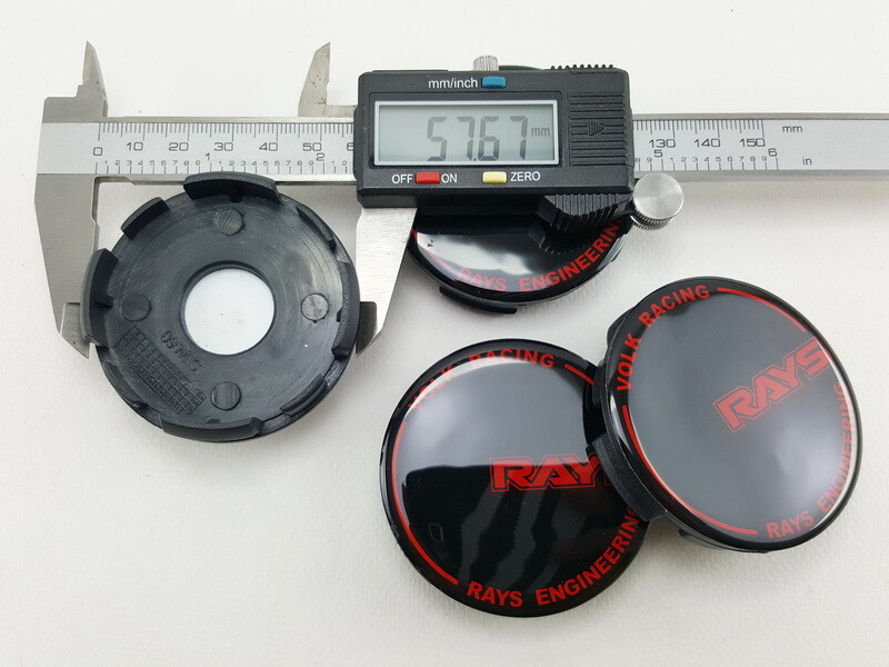 Center Caps Hub Wheel SW60 Front 59mm. Back Logo Red 57mm. Car Racing ...