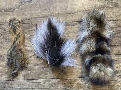 Fox Squirrel, Raccoon, WhiteTail Deer Tails Fly Tying Combo BuckTail ...