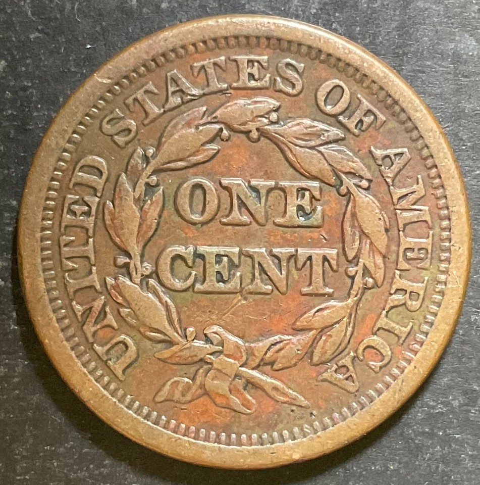 1851 Braided Hair Large Cent rare old colonial coin great collectible ...