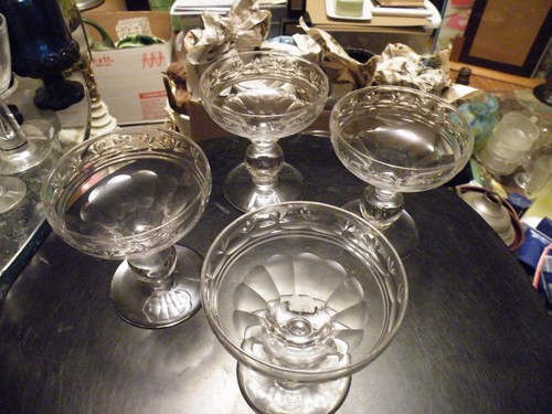 Set of 4 Bryce Crystal 886-2 Pattern Champagne Sherbet Stems Mint ...