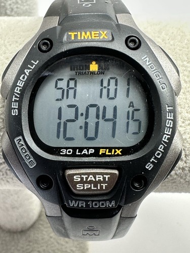 Timex 170 T5E901 Mens Watch New Battery S3 2008 Black 38MM 8" 30 Lap ...