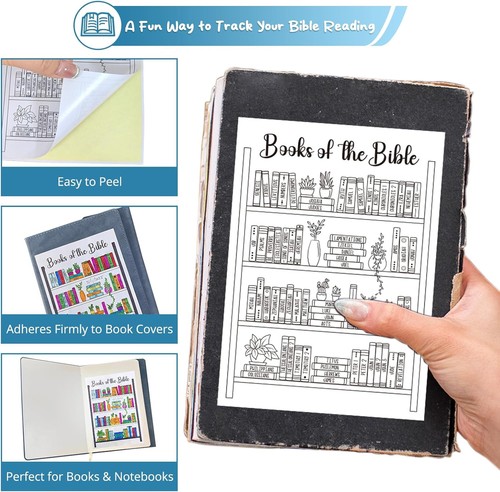 Bible Tracker Sticker - Bookshelf Coloring Page, Reading Tracker for ...
