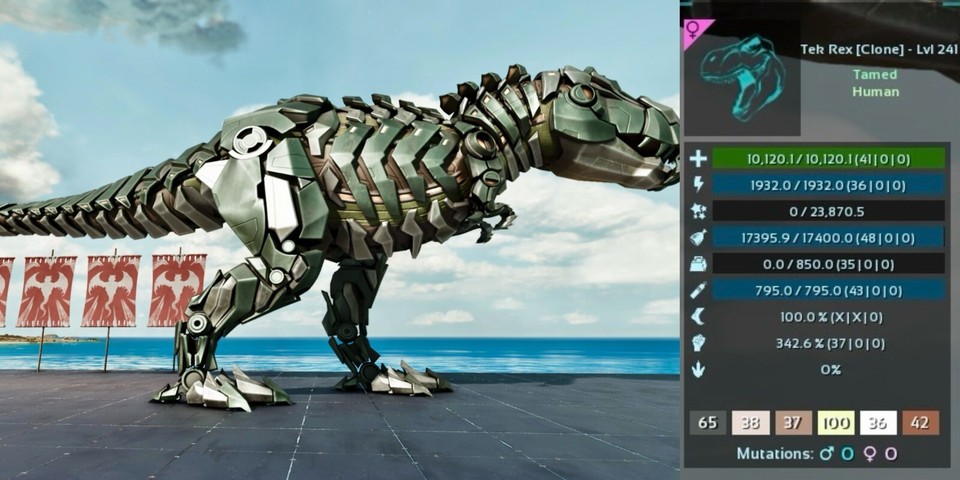 ark ascended pve Extinction Tek Rex, Top Stats/Event Color, (478%(60 ...