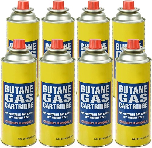 8 x BUTANE GAS BOTTLES CANISTERS FOR PORTABLE STOVES COOKERS GRILL ...