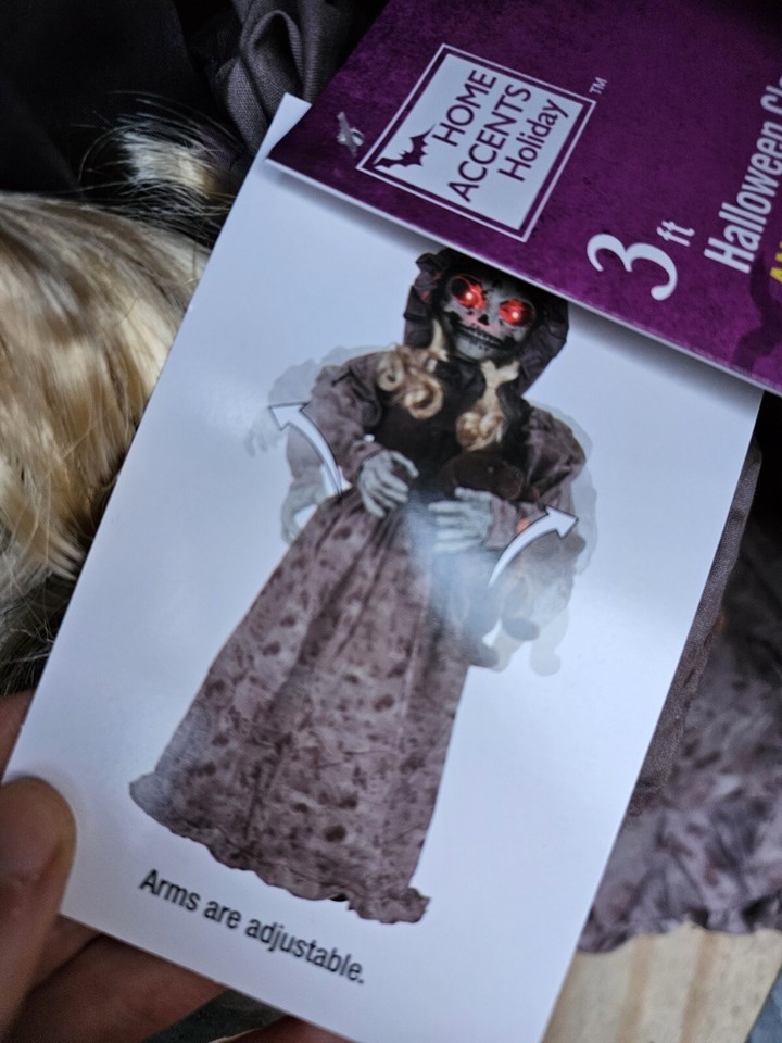 3ft Halloween Animated Haunted LED Doll Animatronic Head Rotates 2024 ...