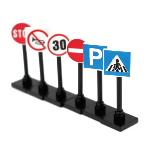 6Pcs 1/12 Dollhouse City Traffic Road Signs Dollhouse Speed Limit ...