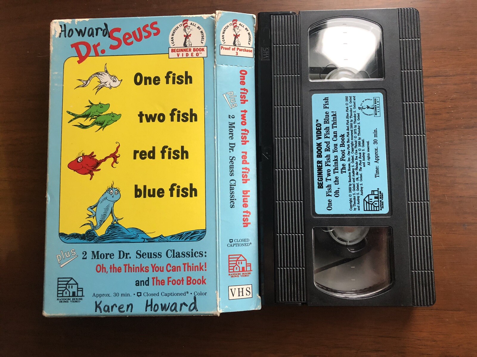 Dr. Seuss Vhs Tape Beginner Book Video One Fish, Two Fish, Red Fish ...