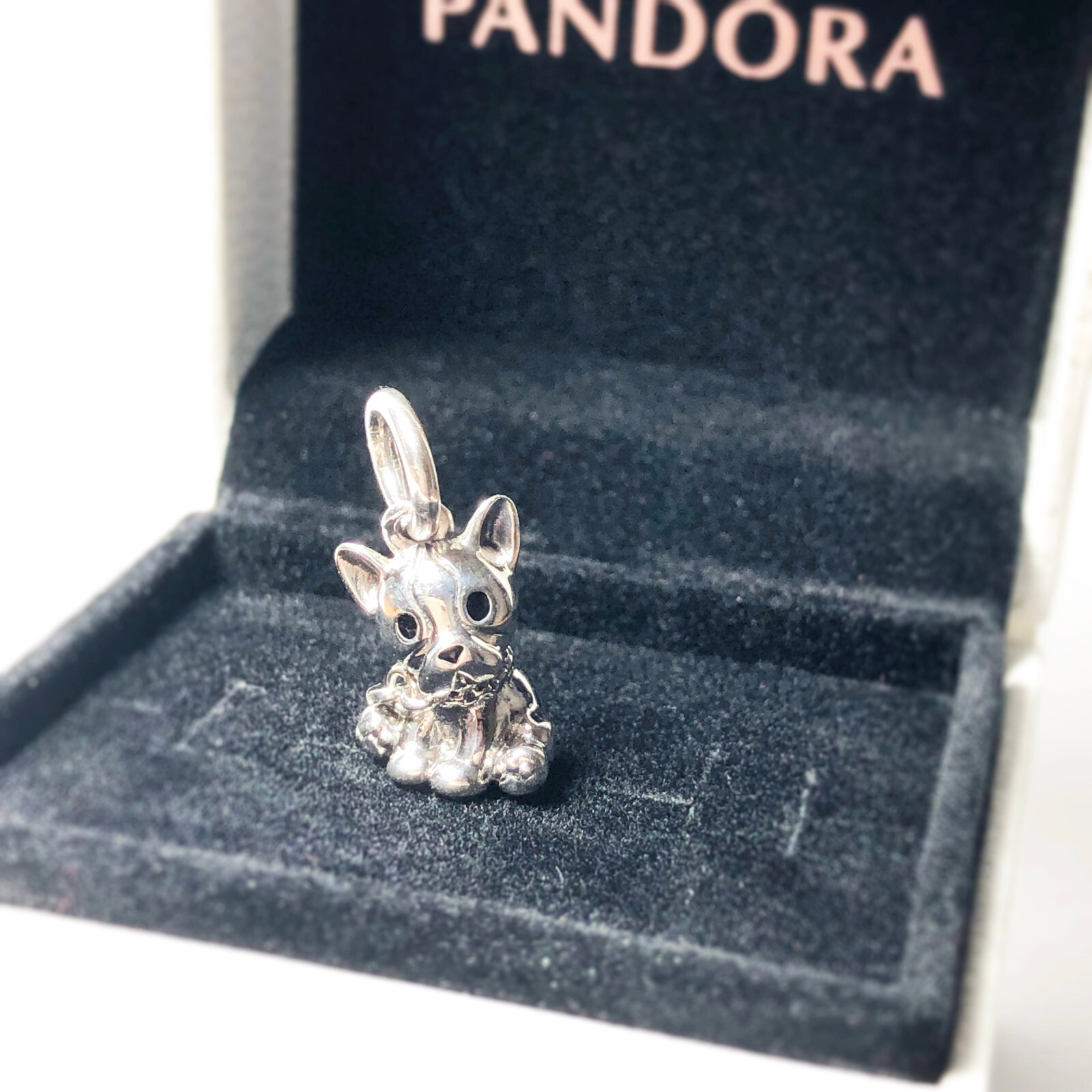 PANDORA Bulldog Puppy Dog Animal Pendant Charm - SIlver (798008EN16 ...