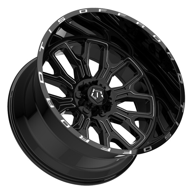 (Set of 4) TIS 560BM 24x14 8x6.5" -76mm Black/Milled Wheels Rims 24 ...