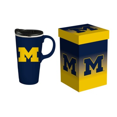 Michigan Wolverines Drink 17oz Travel Latte Boxed | eBay