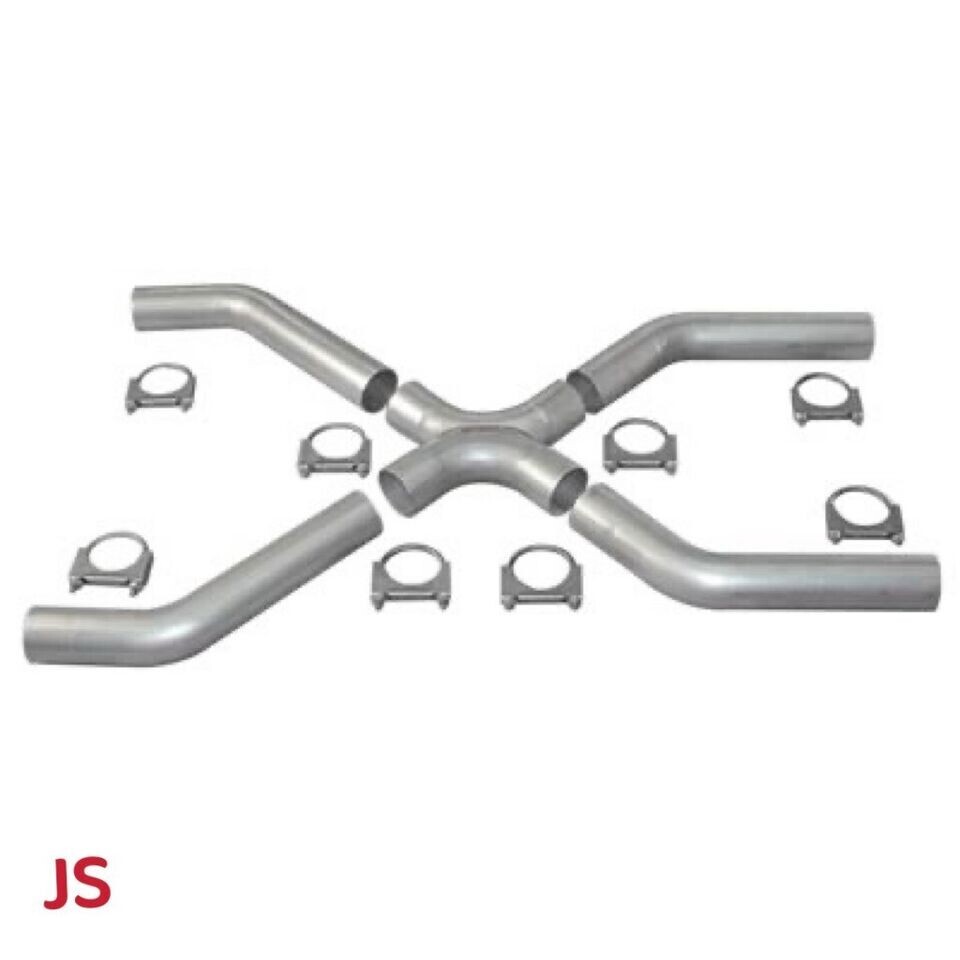 Stainless Steel SS409 Universal Crossover X-Pipe Exhaust System Kit 2.5 ...
