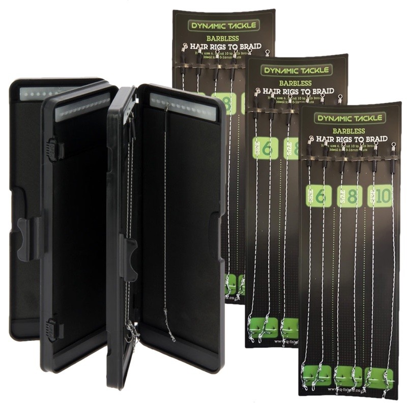 Carp Fishing Rig Wallet Box 6 Way 72 Rigs With 18 x Carp Coarse Hair ...