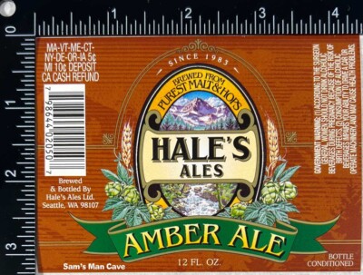 Hale's Ales Amber Ale Beer Label - WASHINGTON | eBay
