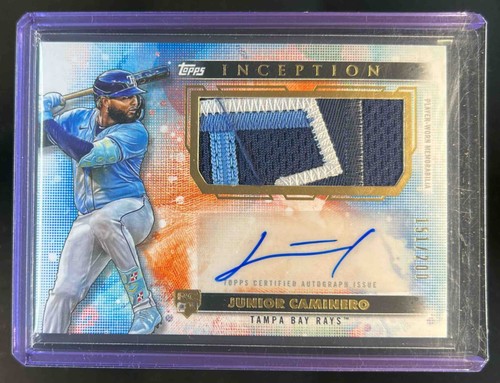 2024 Topps Inception Junior Caminero Patch Auto Cards Rookie RC #151/ ...