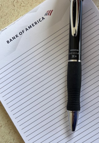 LOOK! Bank of America Zebra X10 Gel pen & Logo Note Pad | eBay