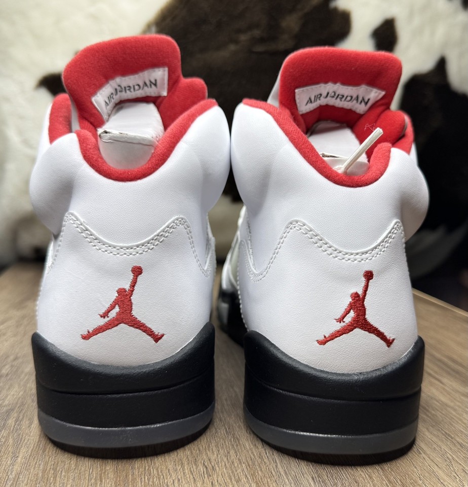 Nike Air Jordan 5 Retro (White Fire Red)) 136027-100 Size 7.5 | eBay