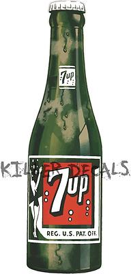 12"7UP 7 UP BOTTLE (7U207) COOLER POP soda coca cola machine decal | eBay