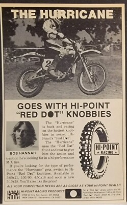 1980 Hi Point Motorcycle Tire Red Dot Knobbies Hurricane Bob Hannah ...