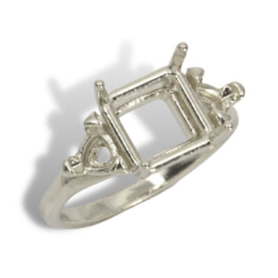 Octo Square Trillion Accented Pre-notched Ring Mounting | eBay