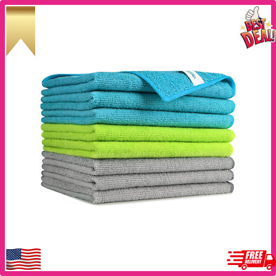Microfiber Cleaning Cloths-8PK, Soft Absorbent Microfiber Cloth(12in ...