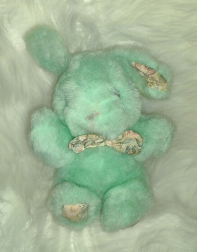6" Cuddle Wit Plush Mint Green Easter Bunny Cloth on Ears Feet Matching ...