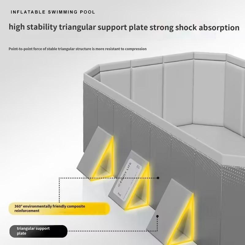 Rectangular Above Ground Outdoor Swimming Pool Foldable Pool Kiddie ...