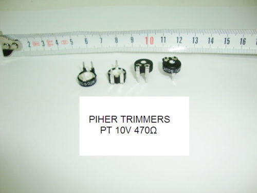 2 x POTENTIOMETERS - TRIMMERS. PIHER PCB PT10V 470 Ohm (10mm. diameter ...