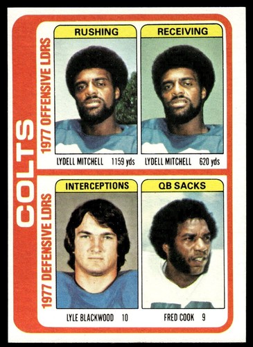 1978 TOPPS LYDELL MITCHELL/LYLE BLACKWOOD/FRED COOK K BALTIMORE COLTS ...
