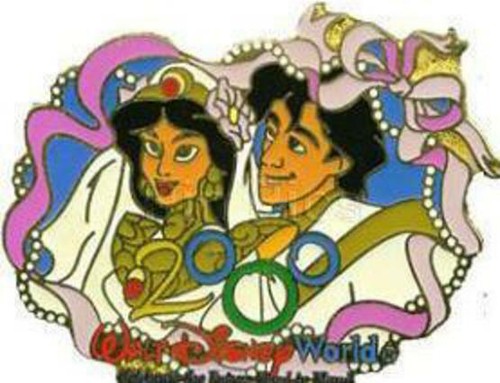 Disney Pin Aladdin Jasmine Wedding Bride Groom Couple VINTAGE 2000 LE ...