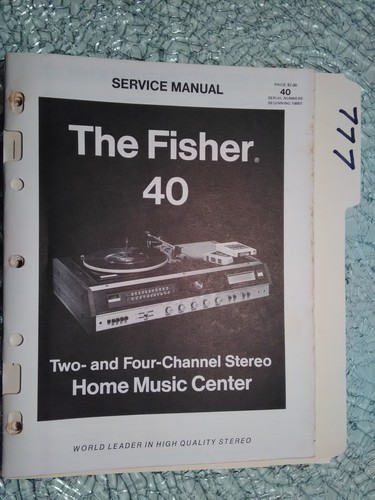 Fisher 40 service manual original repair book stereo home music center ...