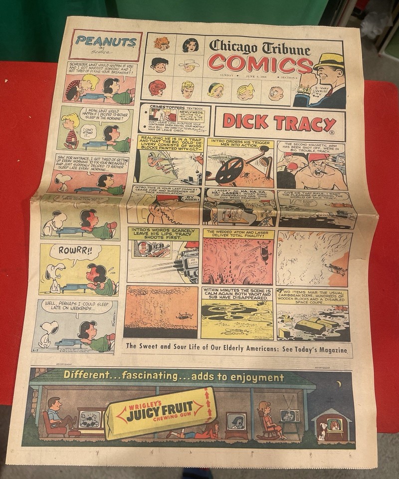 Chicago Tribune Sunday Comics 1968 Dick Tracy Peanuts Little Orphan Annie Dondi | eBay