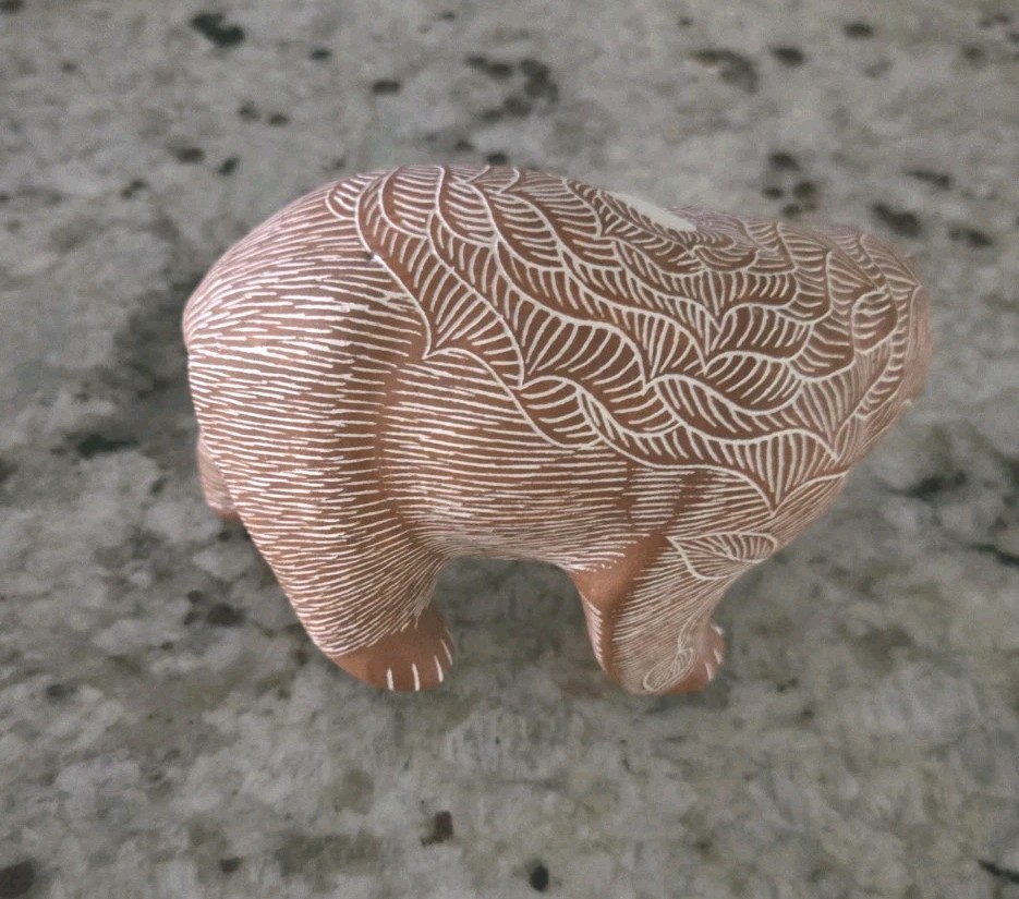 Native American Acoma Bear Pottery Statue Approximately 3 1/2 X 5 ...