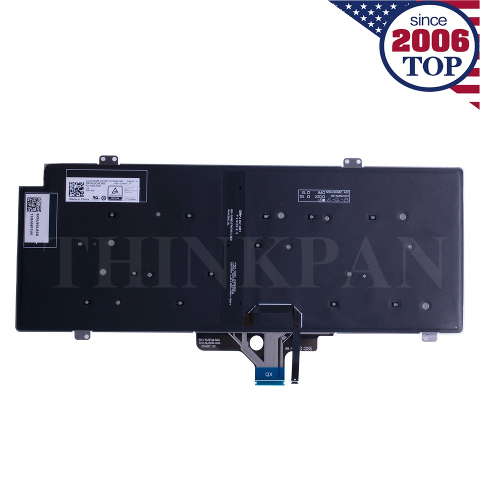 New Genuine US Keyboard Backlit for Dell Latitude 5420 7420 7520 0CW3R5 ...