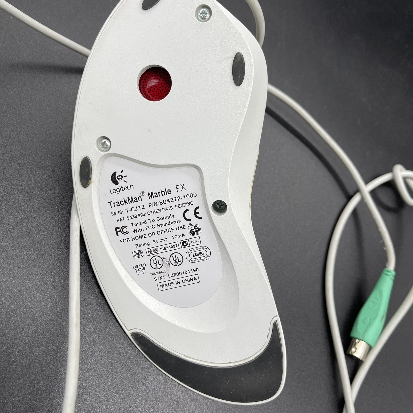 Logitech Trackman Marble FX T-cj12 Ps2 Trackball Mouse for sale online ...