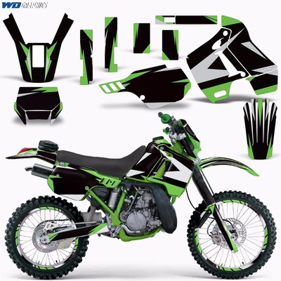 Graphic Kit Kawasaki KDX 200 Bike Decals Kawi Deco w/Backgrounds KDX200 ...