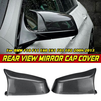 For BMW 5 6 Series E60 E61 F10 2008-2013 Carbon Fiber Mirror Cover Caps ...