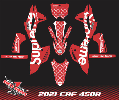HONDA CRF450R CRF 450 2021 - 23 SEMI CUSTOM GRAPHICS KIT SUPREME | eBay
