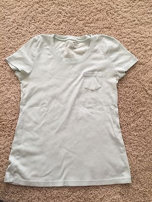 TALBOTS Solid Light BLUE 100% Pima Cotton Shot Sleeve Tee T-Shirt Small ...